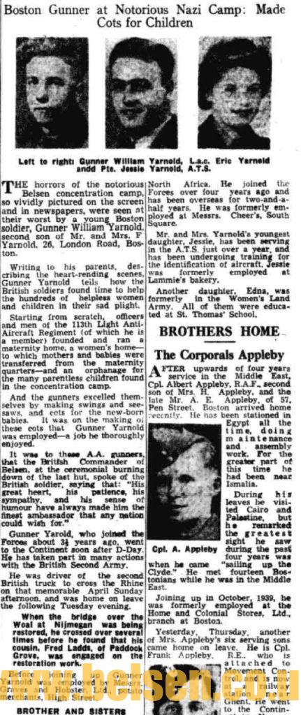 William Yarnold (113 LAA) - Bergen Belsen Concentration Camp